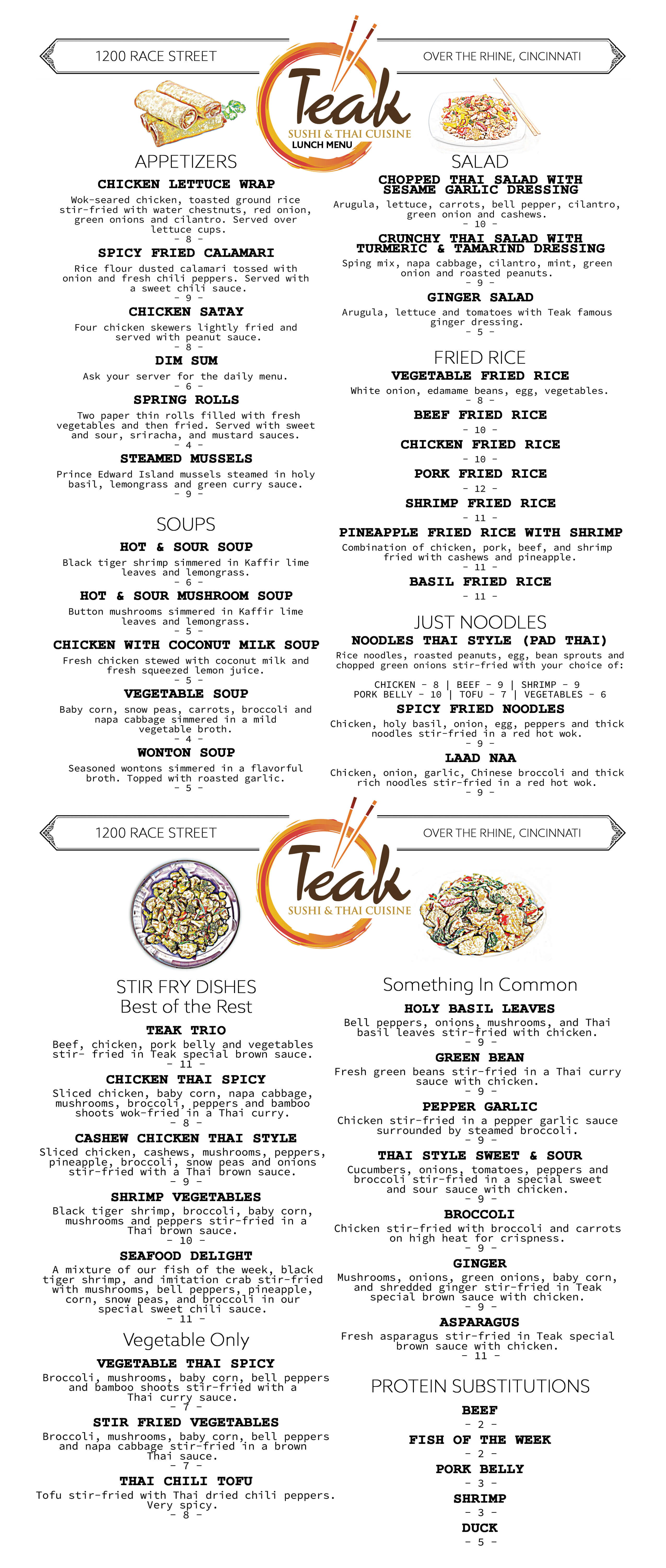Teak OTR - Sushi & Thai Cuisine